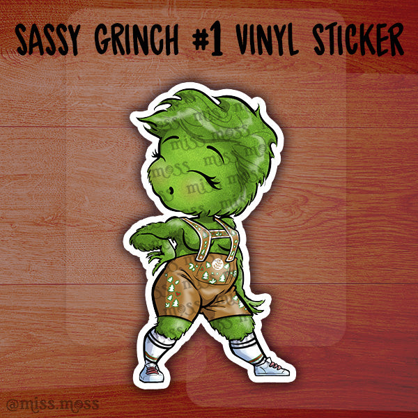 Sassy Grinch #1 Vinyl Sticker – Miss Moss Gifts