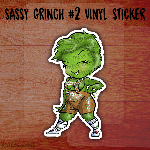 Sassy Grinch #2 Vinyl Sticker – Miss Moss Gifts