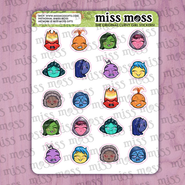 Inside Out Emoji Head Vinyl Planner Stickers – Miss Moss Gifts