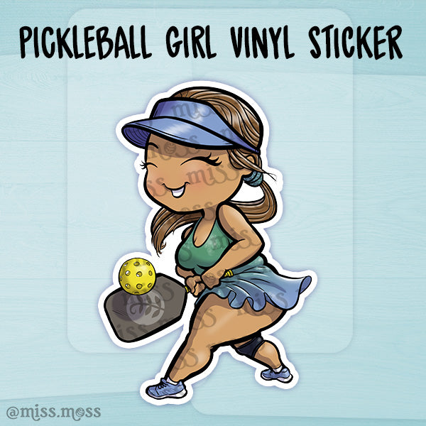 Pickleball Girl Waterproof Vinyl Sticker – Miss Moss Gifts