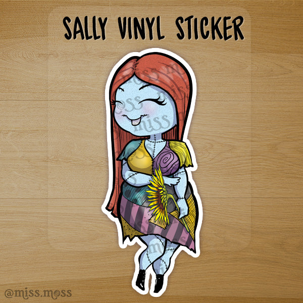 Sally Rag-Doll Waterproof Vinyl Sticker – Miss Moss Gifts